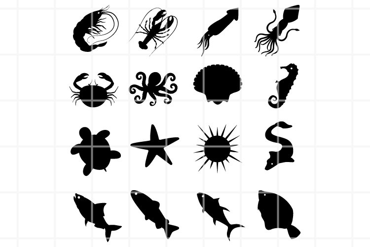 Seafood SVG. Seafood clipart. Seafood cut file. Vector.