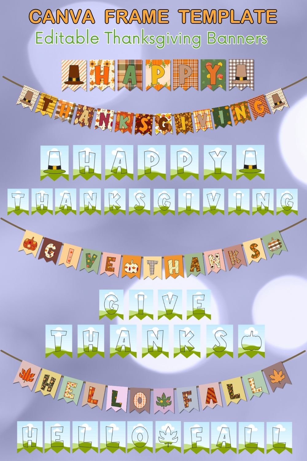 Editable Thanksgiving Banner - Canva Template