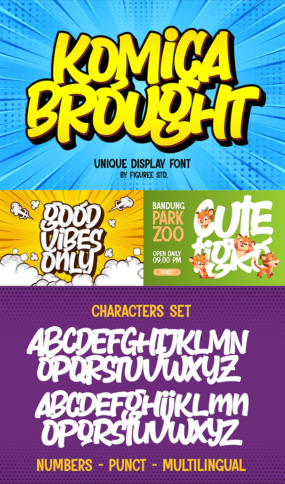 Komica Brought - Unique Display Font