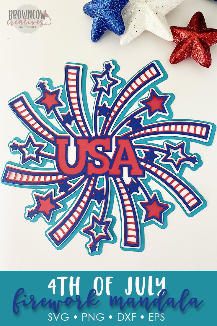 4th of July Cut File, 4th of July SVG Mandala Layered Paper