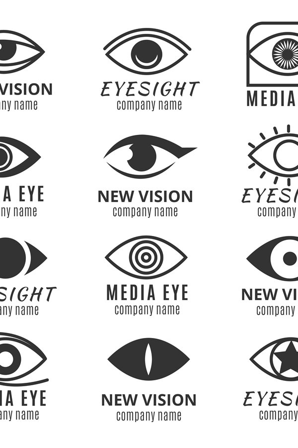 Eye, see, vision media logos vector set
