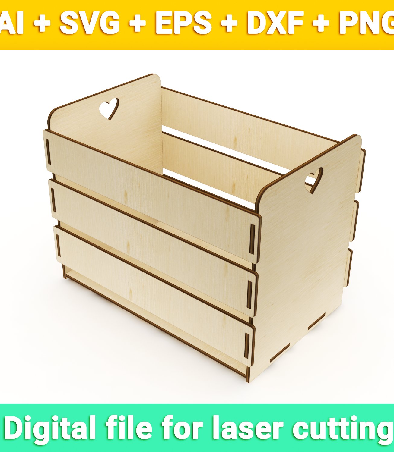 Box with a heart vector for CNC svg vector file
