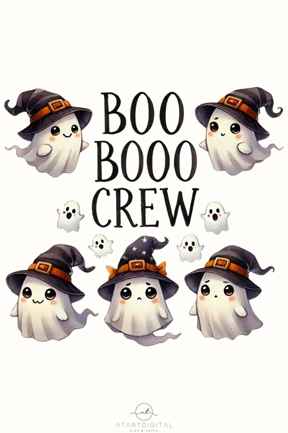 Boo Boo Crew Halloween PNG, Retro Ghosts Collection, Funny