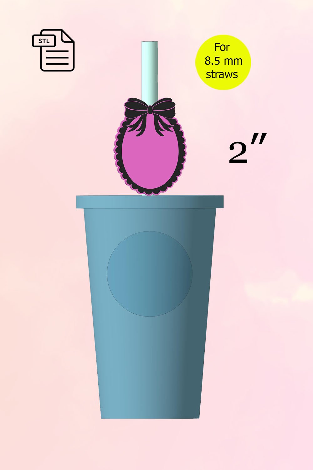 Frame Straw Topper STL File for 3D Printing