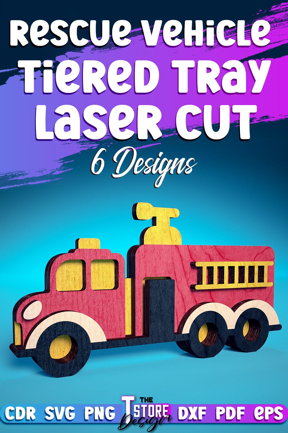 Rescue Vehicle Tiered Tray Laser Cut SVG | Rescue (2663241)