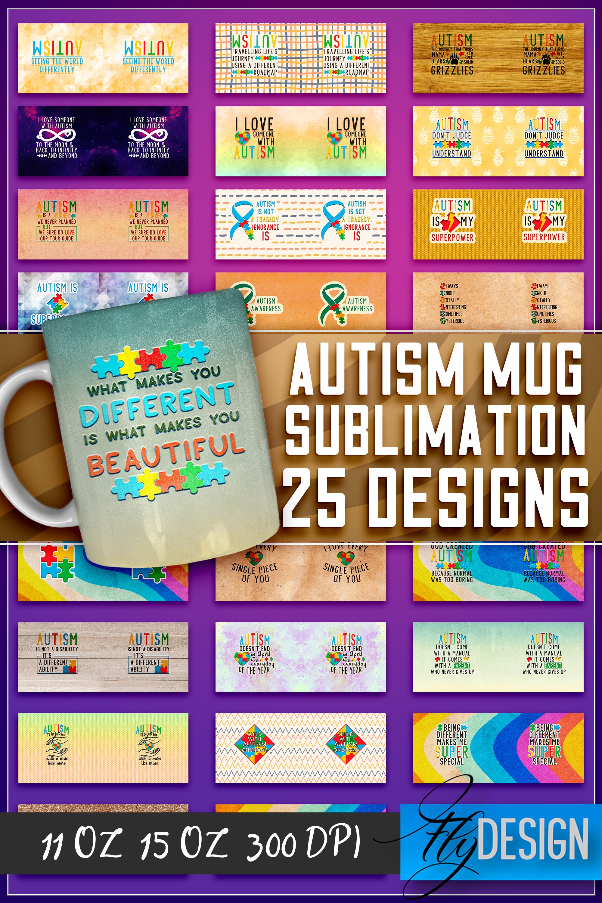 Autism Mug Sublimation Designs |Autism Awareness (3302133)