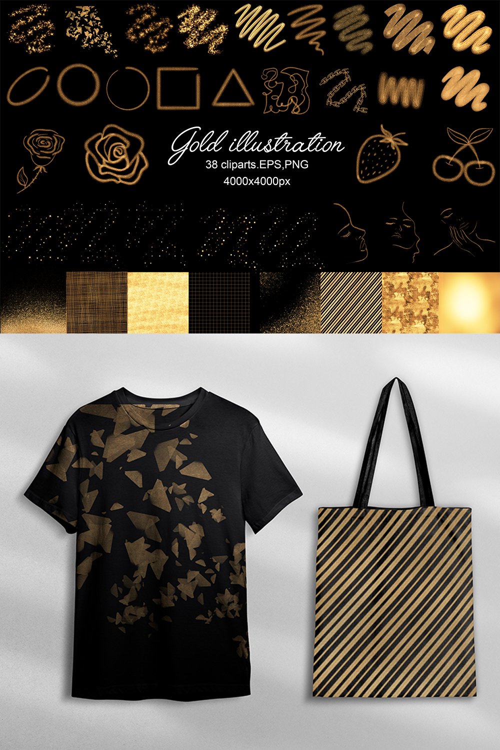 Gold sublimation,PNG,EPS clipart.Watercolor metallic splash