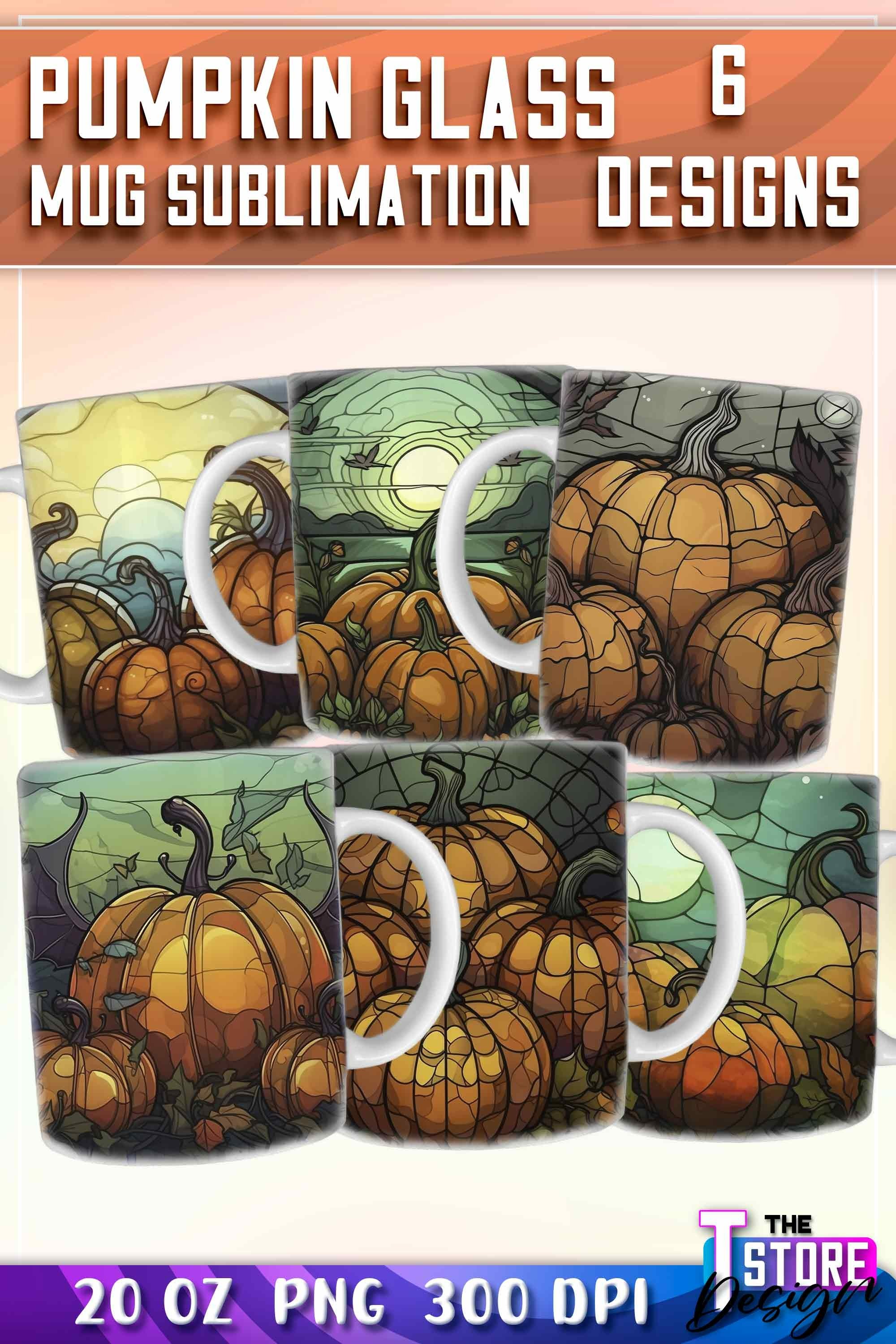 Pumpkin Glass Mug Sublimation| Halloween Mug Wrap (3103114)
