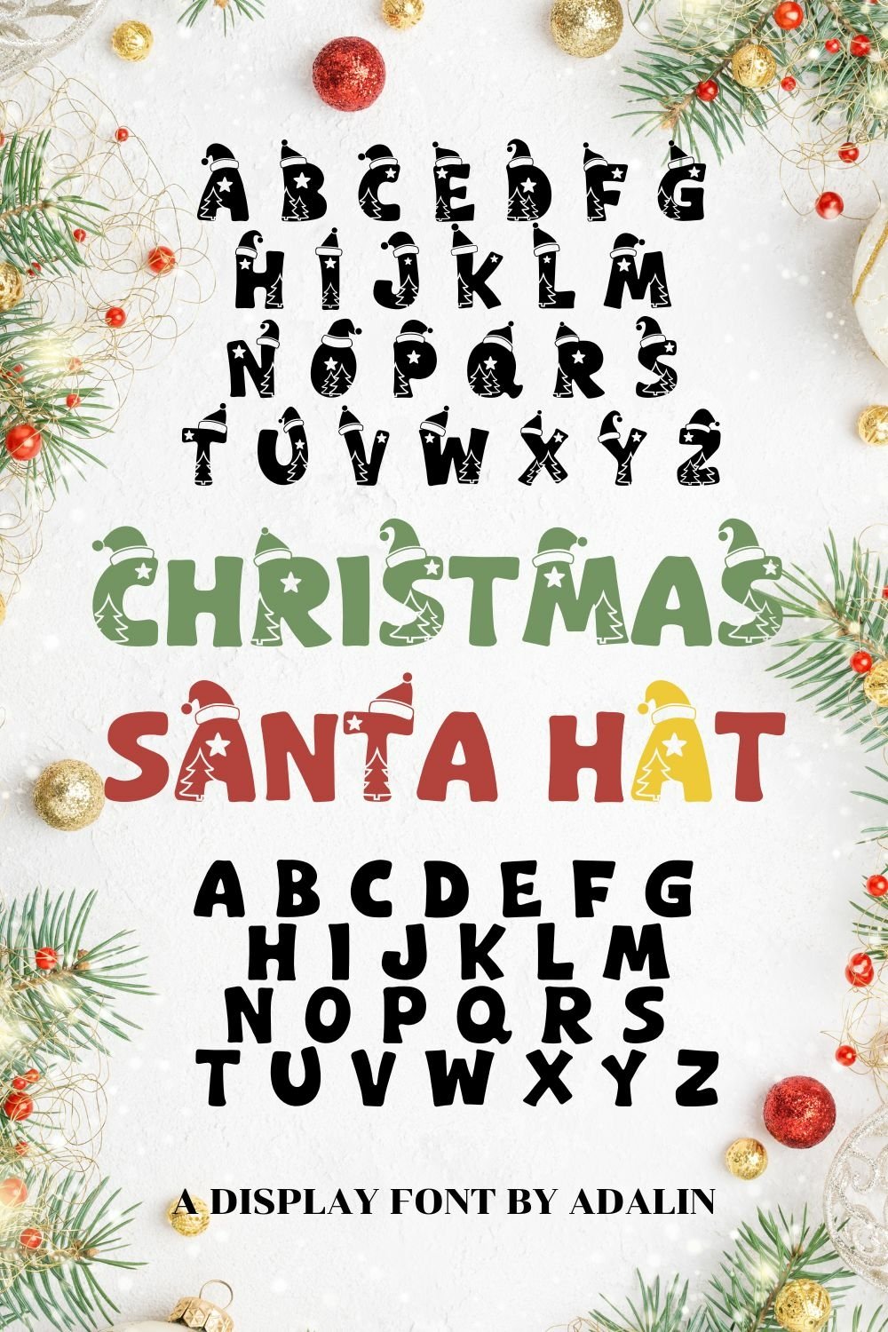 Christmas Santa Hat Display Font