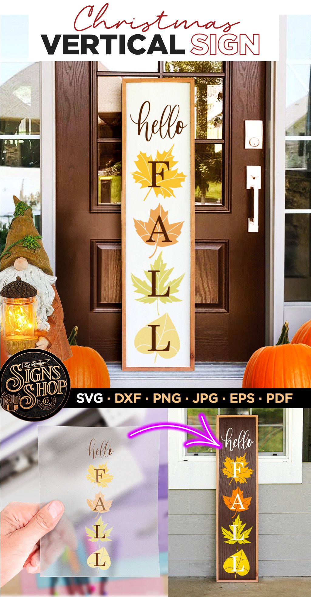Fall and Autumn SVG Vertical Signs