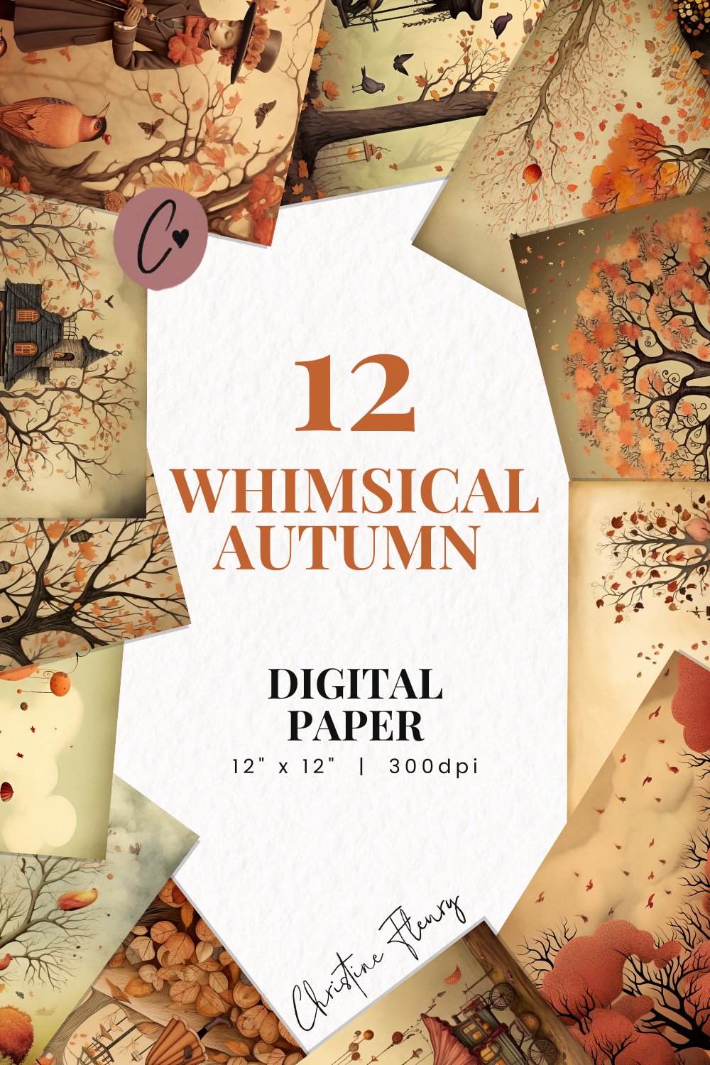 12 Whimsical Autumn Digital Paper