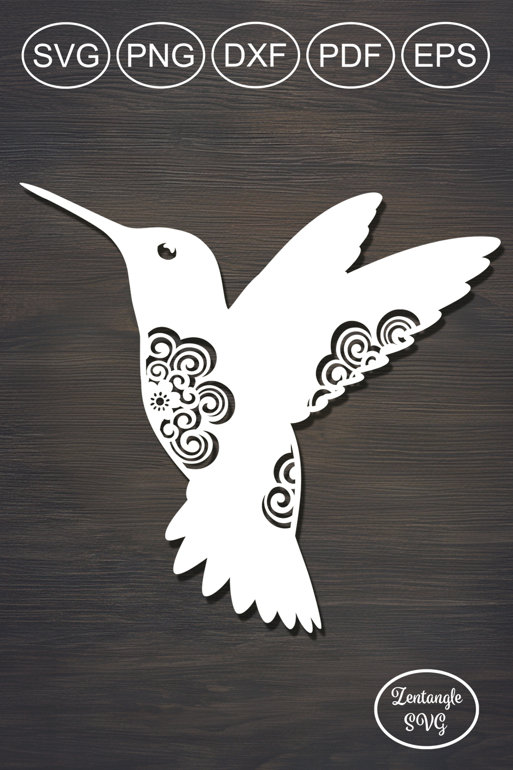 Hummingbird bird papercut, paper cutting template, laser cut