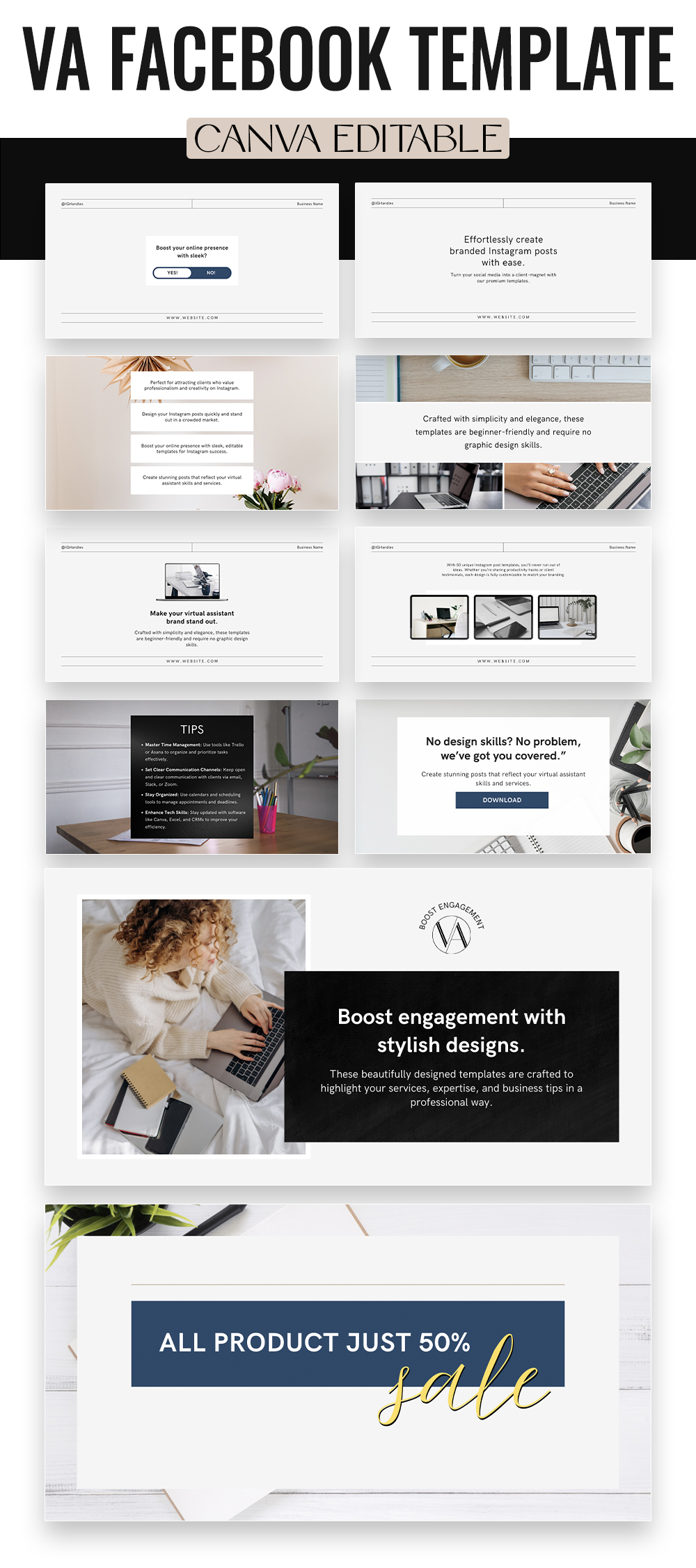 Virtual Assistant Facebook Template
