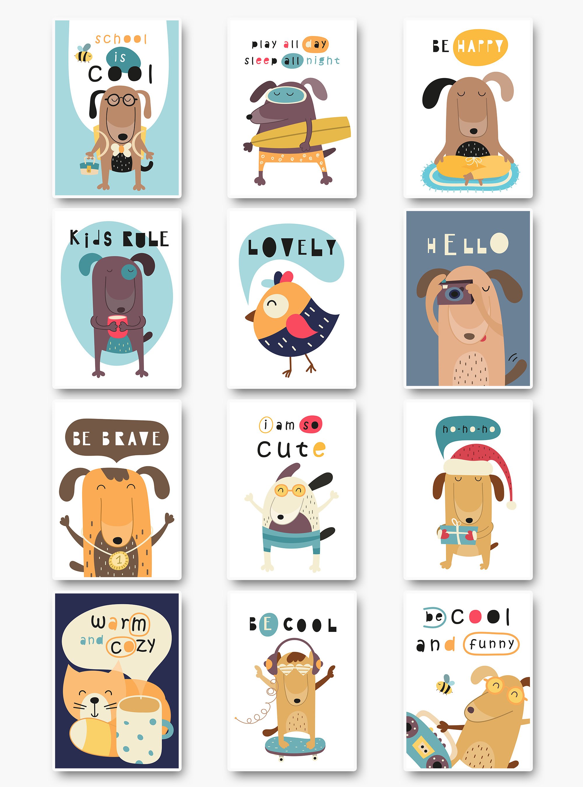 Cute dogs nursery posters and pre-made prints (1274381)