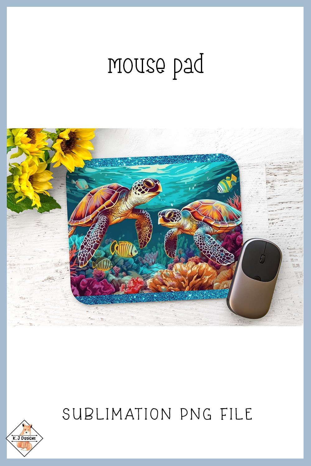 Turtles mouse pad sublimation design