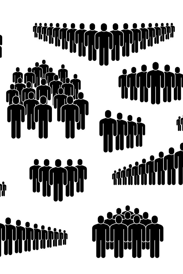 People group icons. Big crowd sign, corporate business emplo