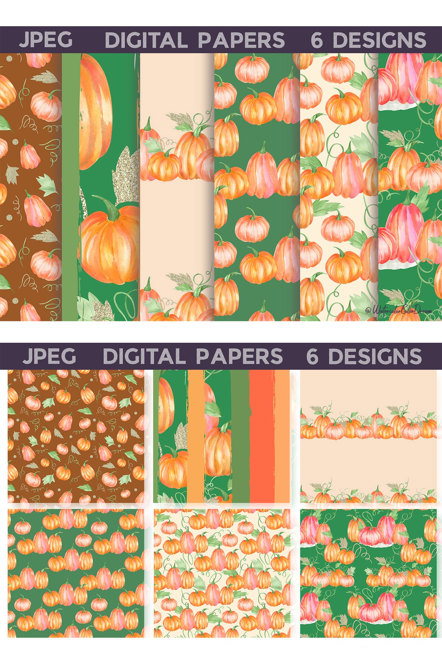 Thanksgiving Digital Paper | Pumpkin Digital Paper