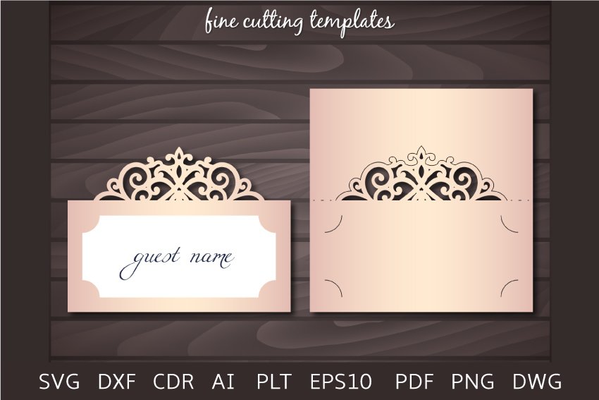 Wedding Place card SVG cutting template, laser cut (462864)