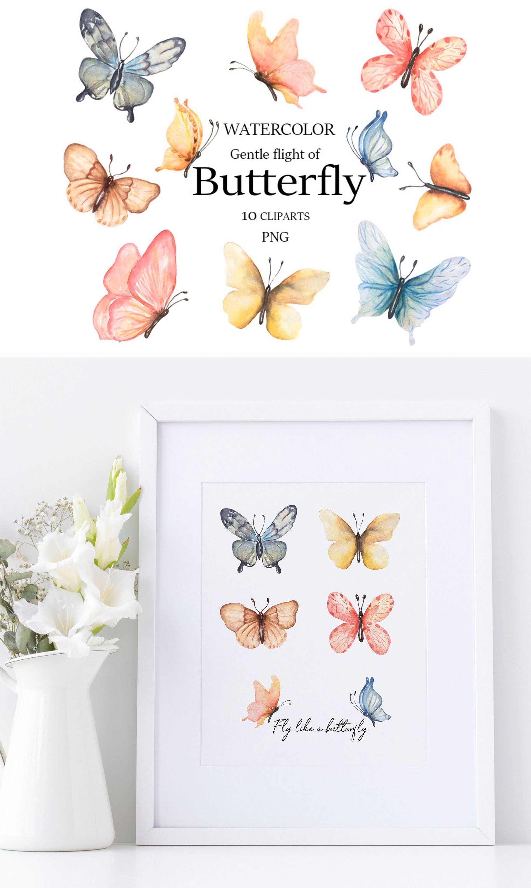 Watercolor Butterfly Set (2582098)