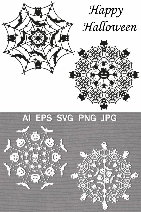 Festive Mandala Halloween SVG Files for Cricut (1560535)