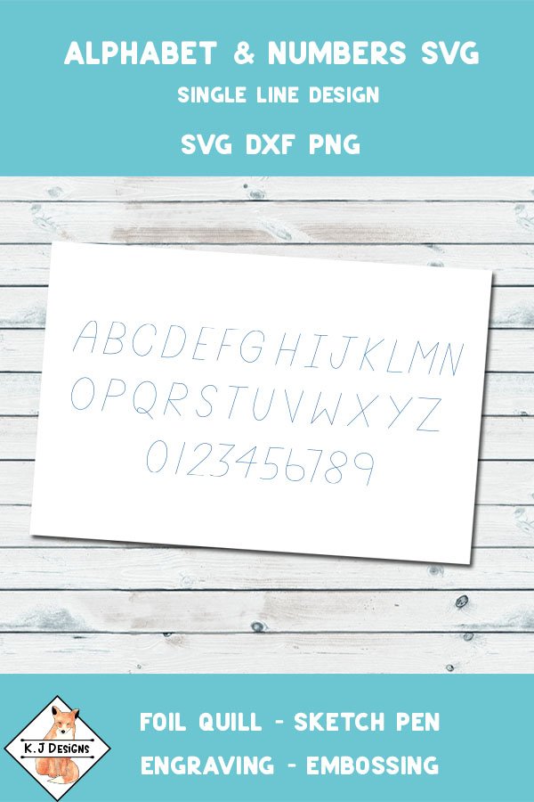 Alphabet & Numbers SVG for Foil Quill | Single Line Designs