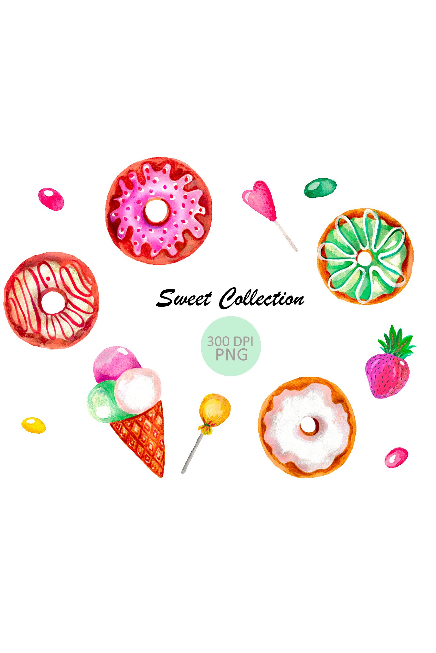 Donuts ice cream dessert clipart