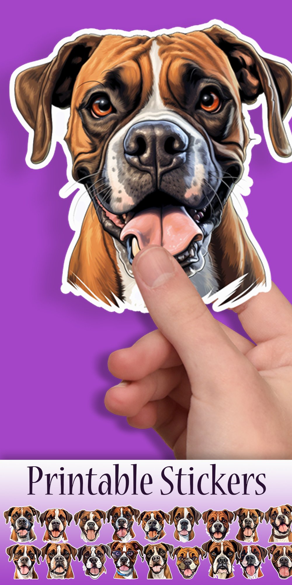 Boxer Dog Printable Stickers - Unleash the Wag-tastic Fun