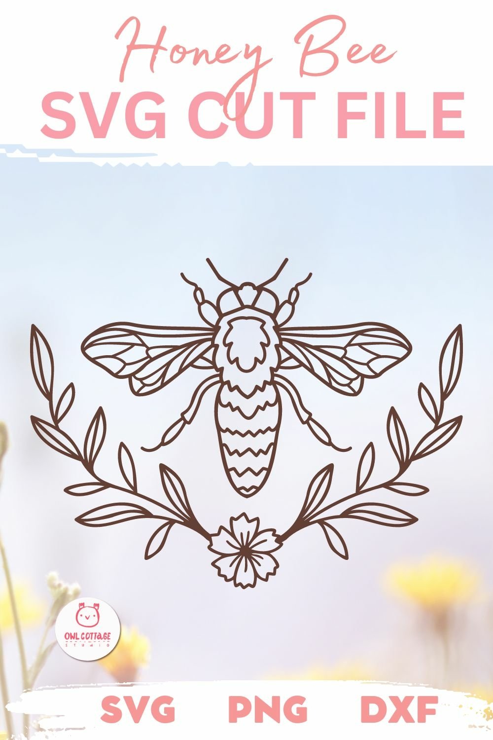 Honey Bee And Wildflowers SVG| Boho Floral Decor
