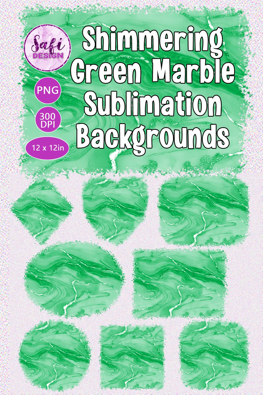 Green Shimmering Marble Sublimation Backgrounds