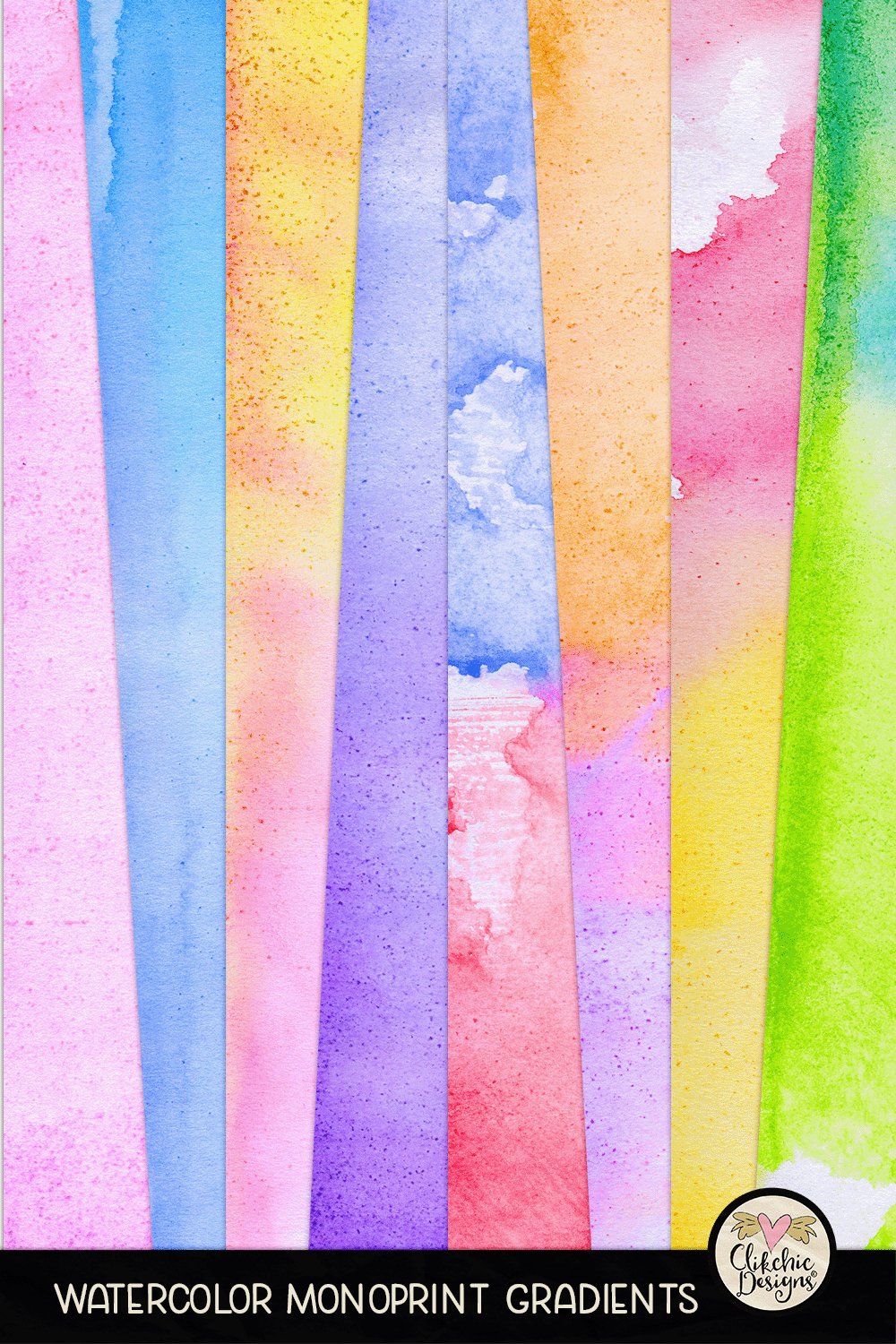 Watercolor Painted Gradients Background Textures