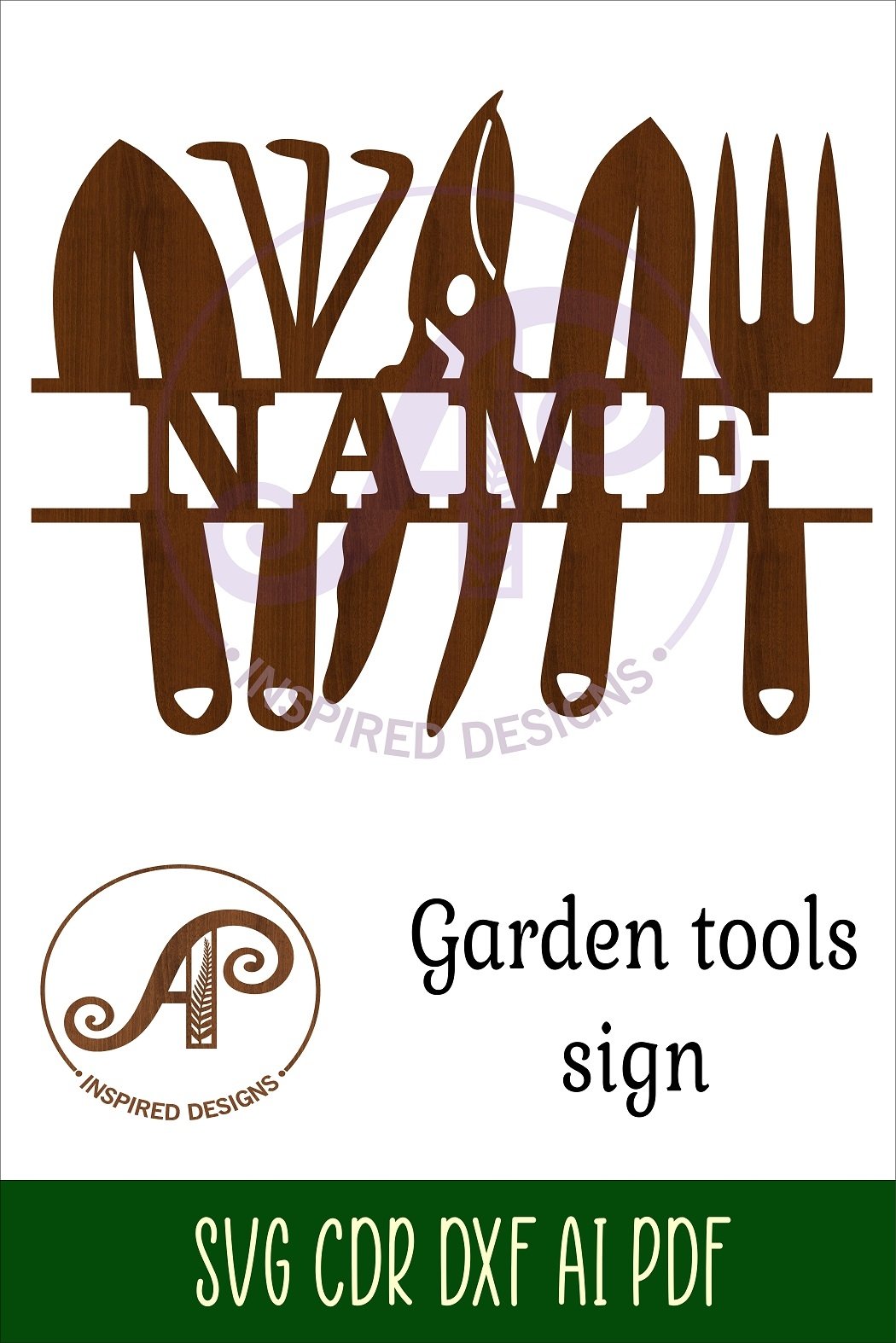 Garden tools sign svg laser cut template (2565046)