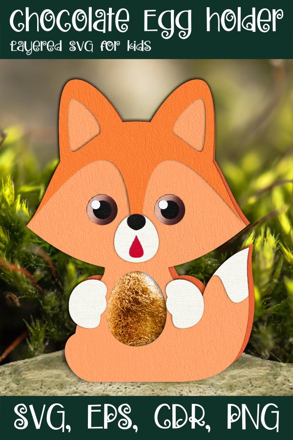 Fox Easter Egg Holder Template SVG