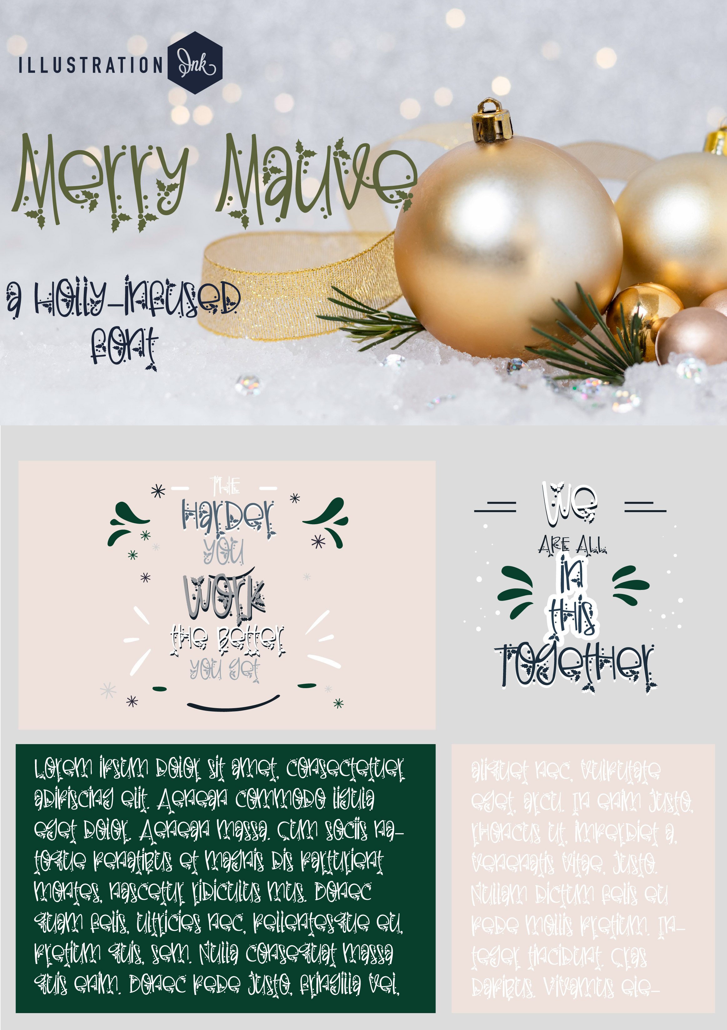 Hand-crafted, hand-written, Christmas script