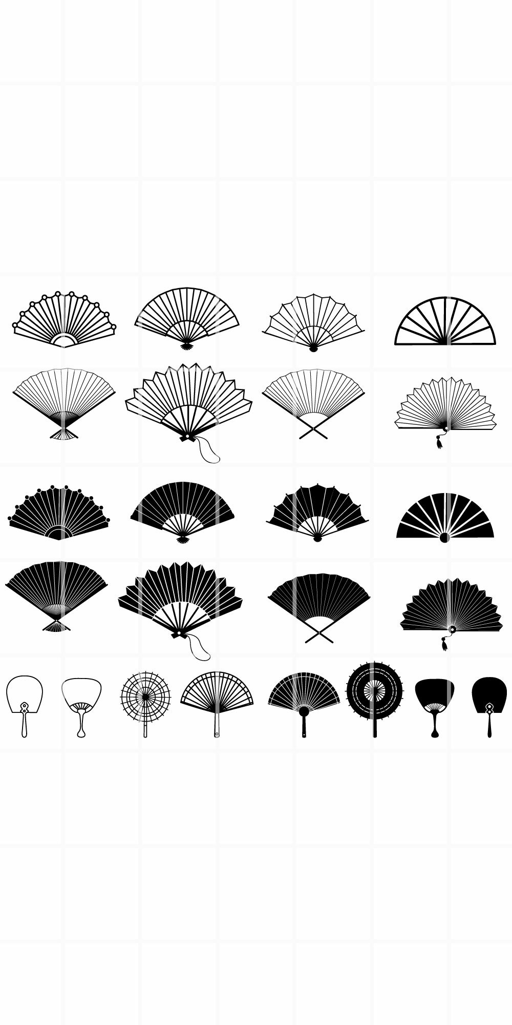 Hand fan SVG. Hand fan png. Hand fan clipart. Hand fan cut.