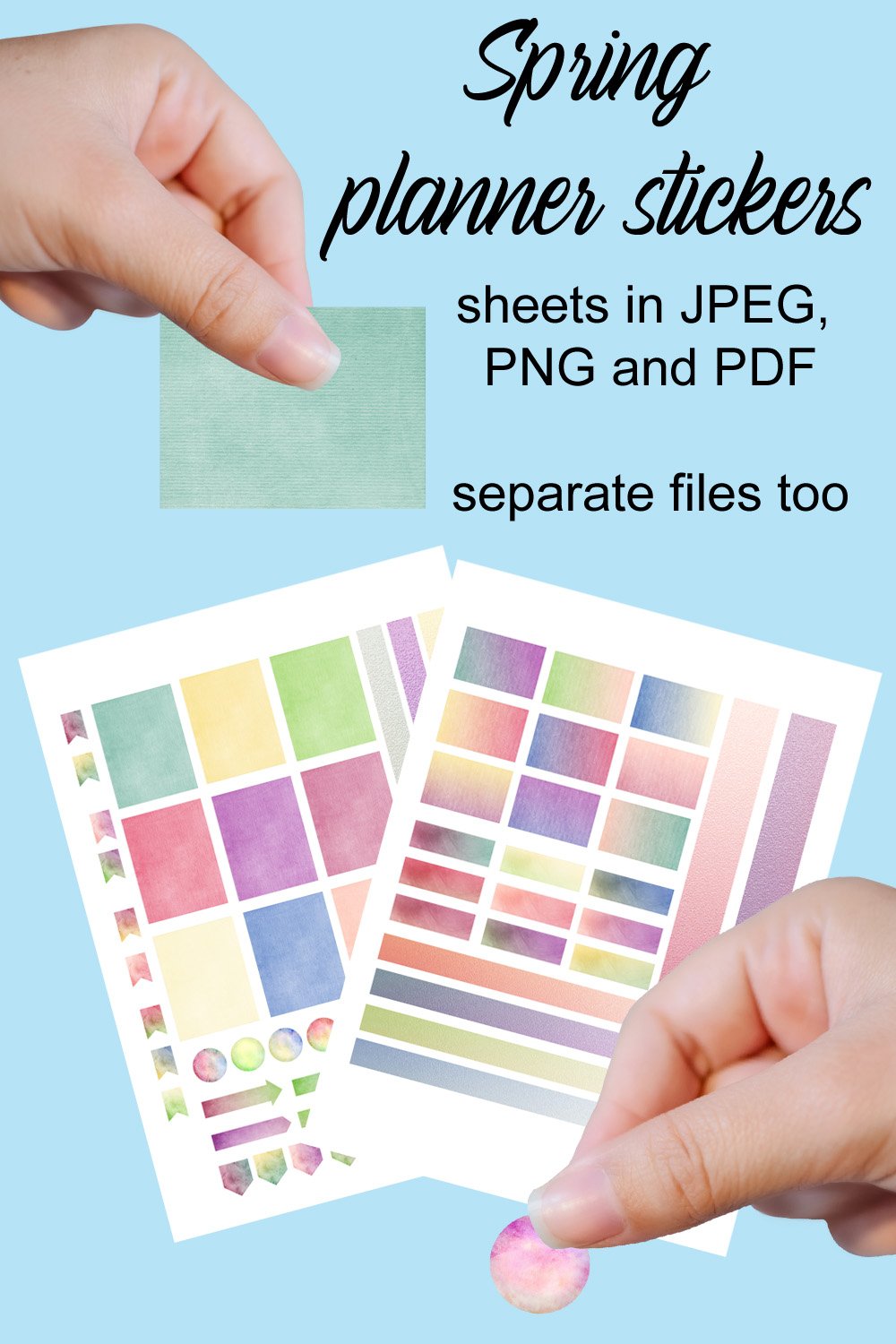 Spring planner stickers