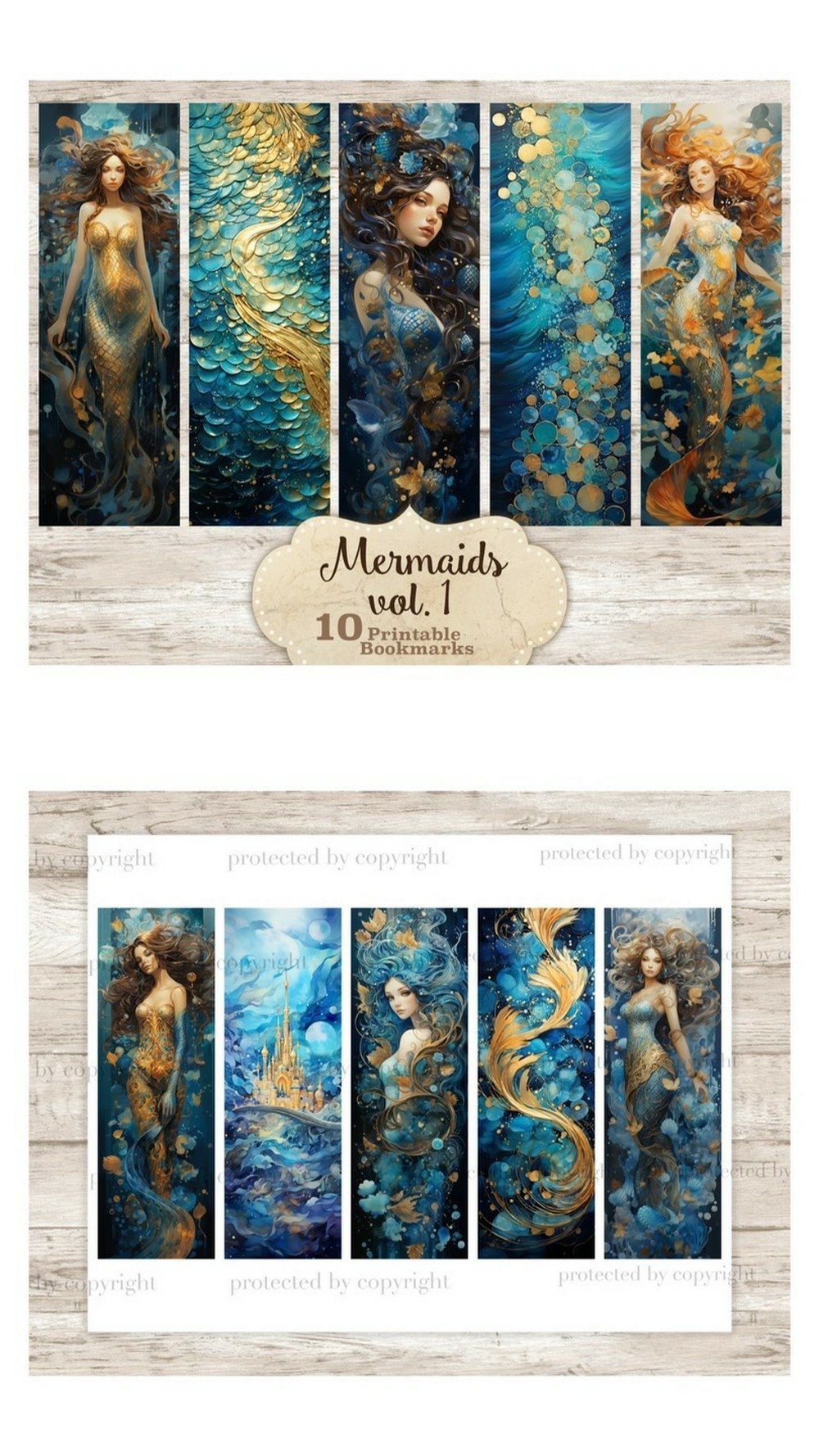 Mermaids Bookmarks | Fantasy Printable