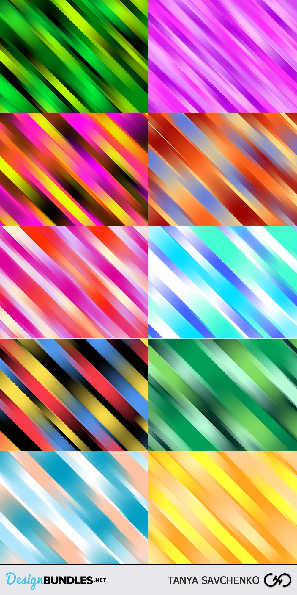 Garish Glitch Pattern - 4 Colors, 10 pcs