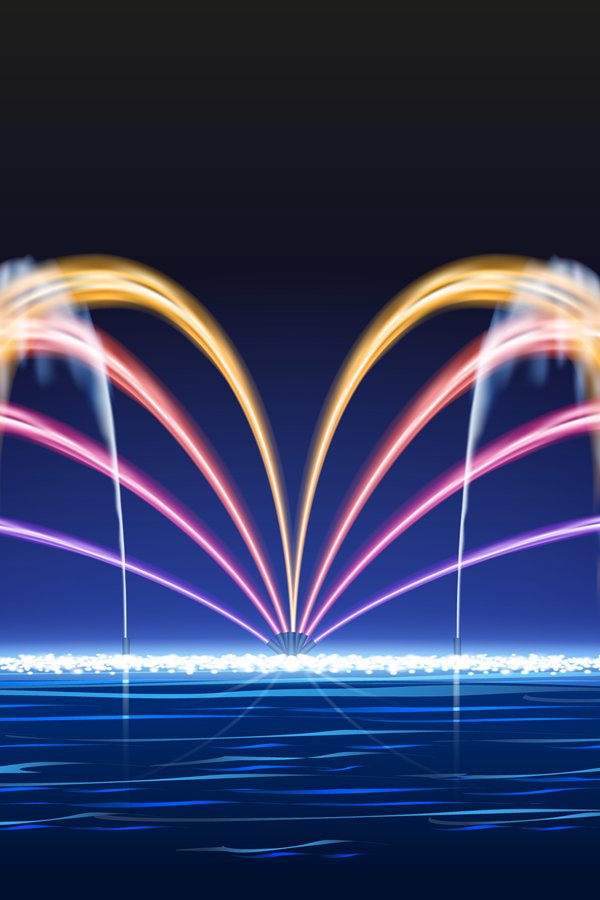 Water lights fountain