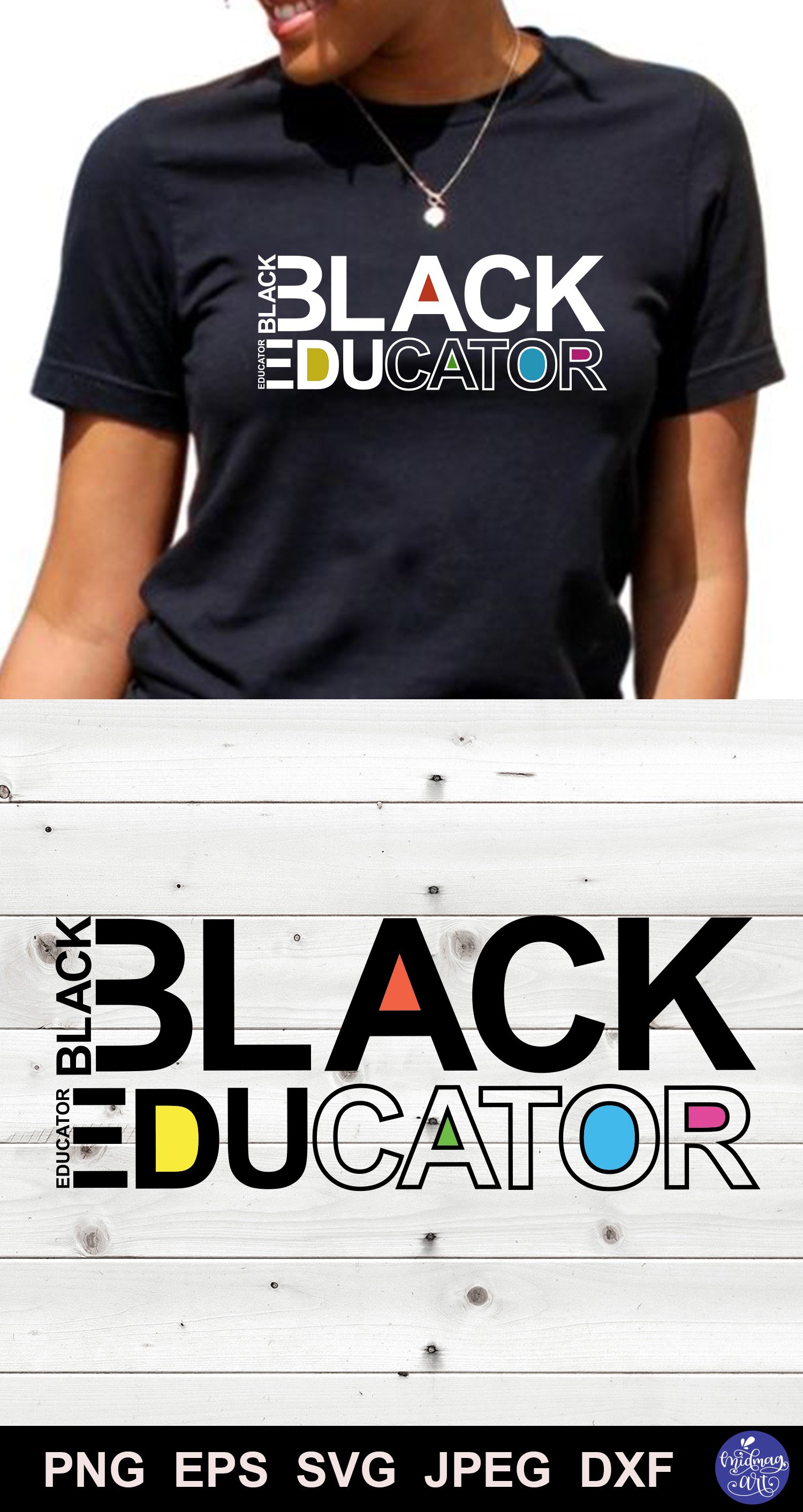 Black educator svg, melanin cut file
