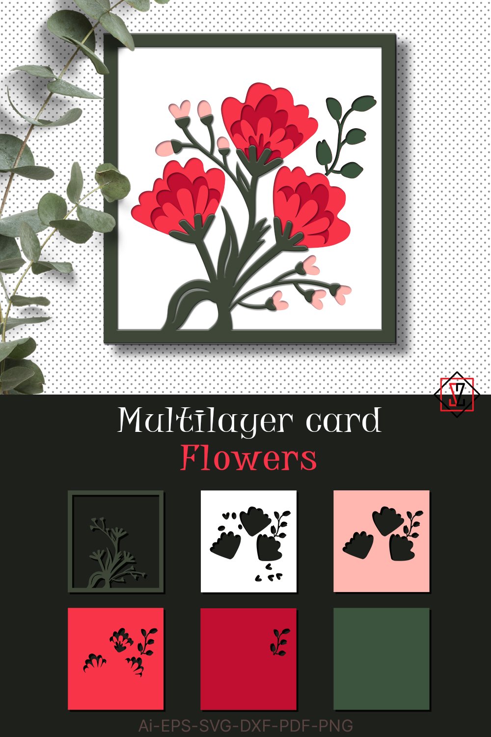 Multilayer card Flowers