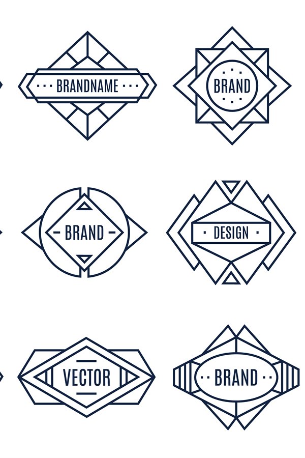 Geometric labels. Geometrical badge, minimal triangles art a