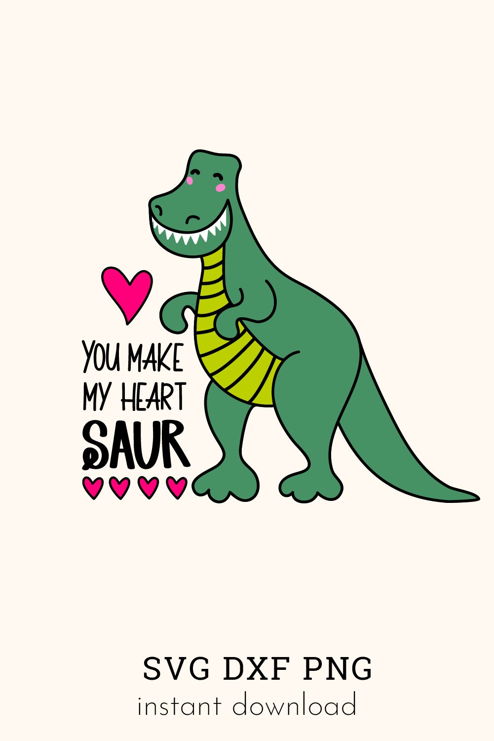 Dinosaur valentine SVG. You make my heart saur Boy valentine