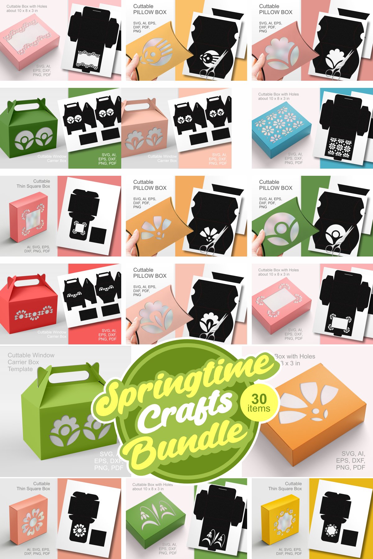 Springtime Crafts Bundle - Paper Cut Bundle of 30 pcs