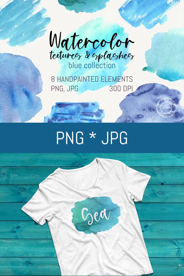 Watercolor sublimation blue backgrounds & textures (1291107)
