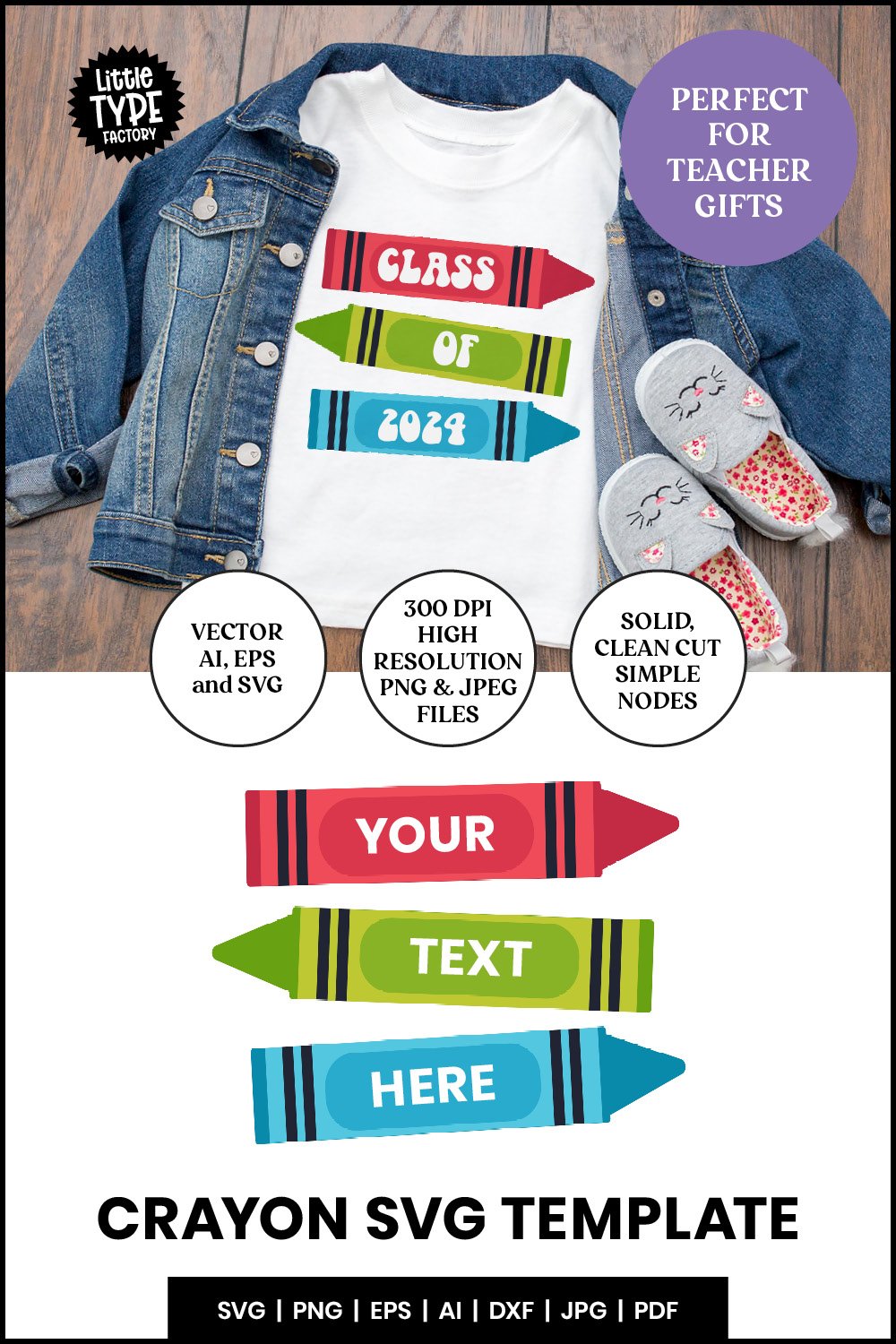 CRAYON SVG TEMPLATE | Add Your Own Text