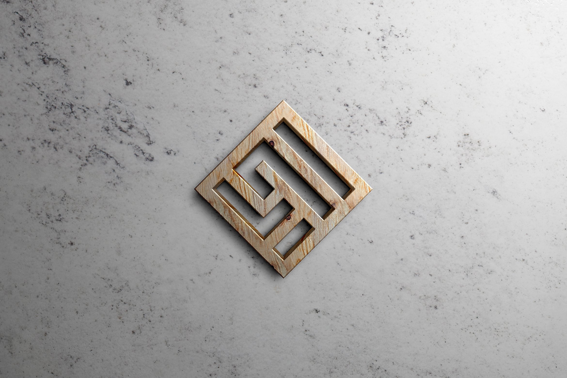 stone wood concrete realistic logo mockup psd