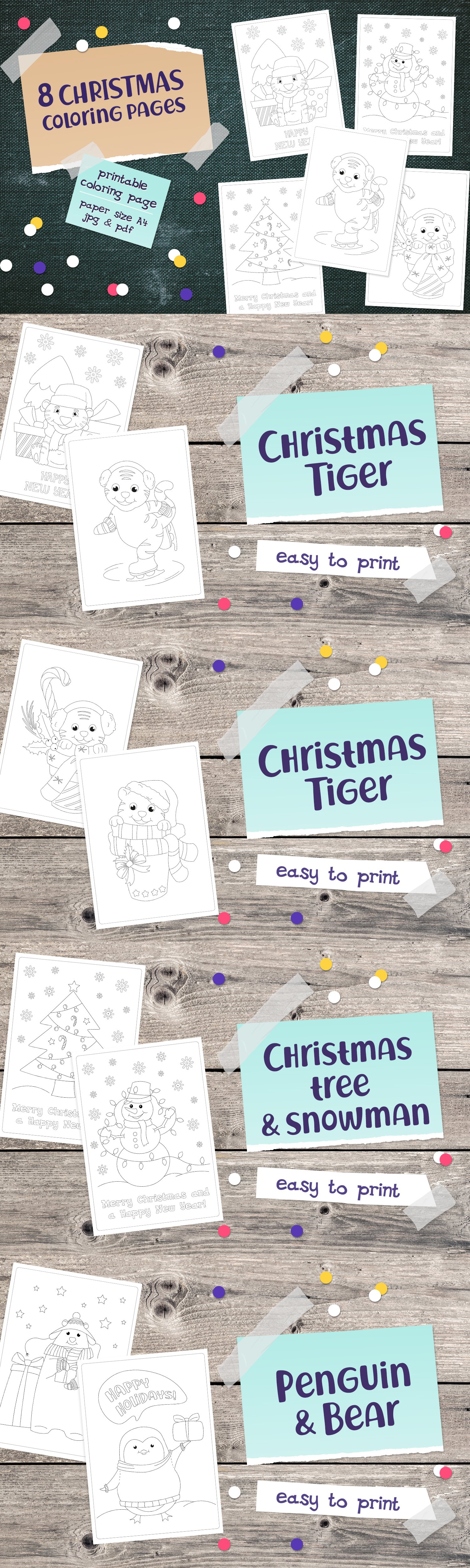 Christmas Coloring Pages Bundle. Activity Page for KIDS.