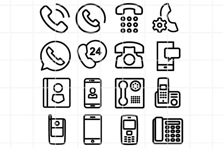 Mobile phone icons vector set. Telephone (1430542)