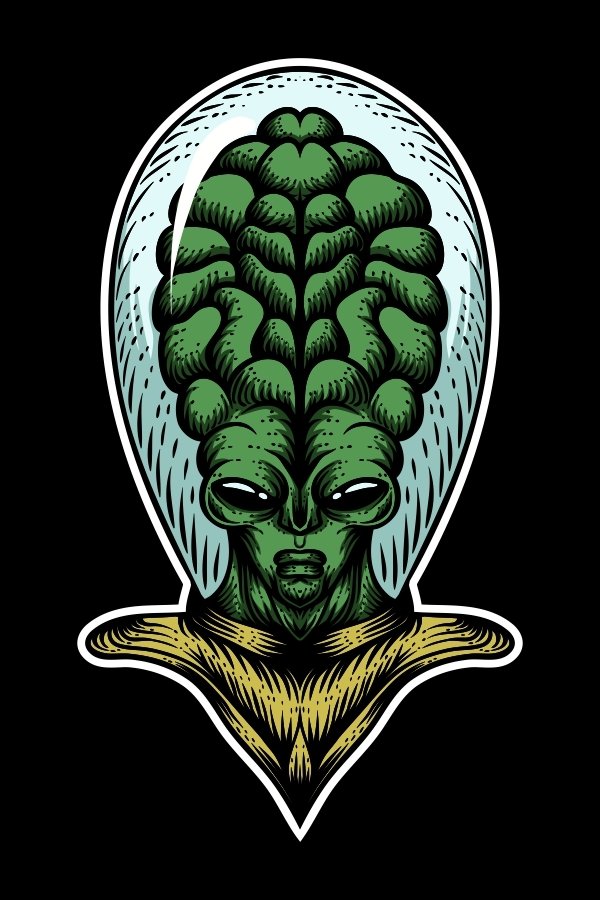 alien big head vector illustration