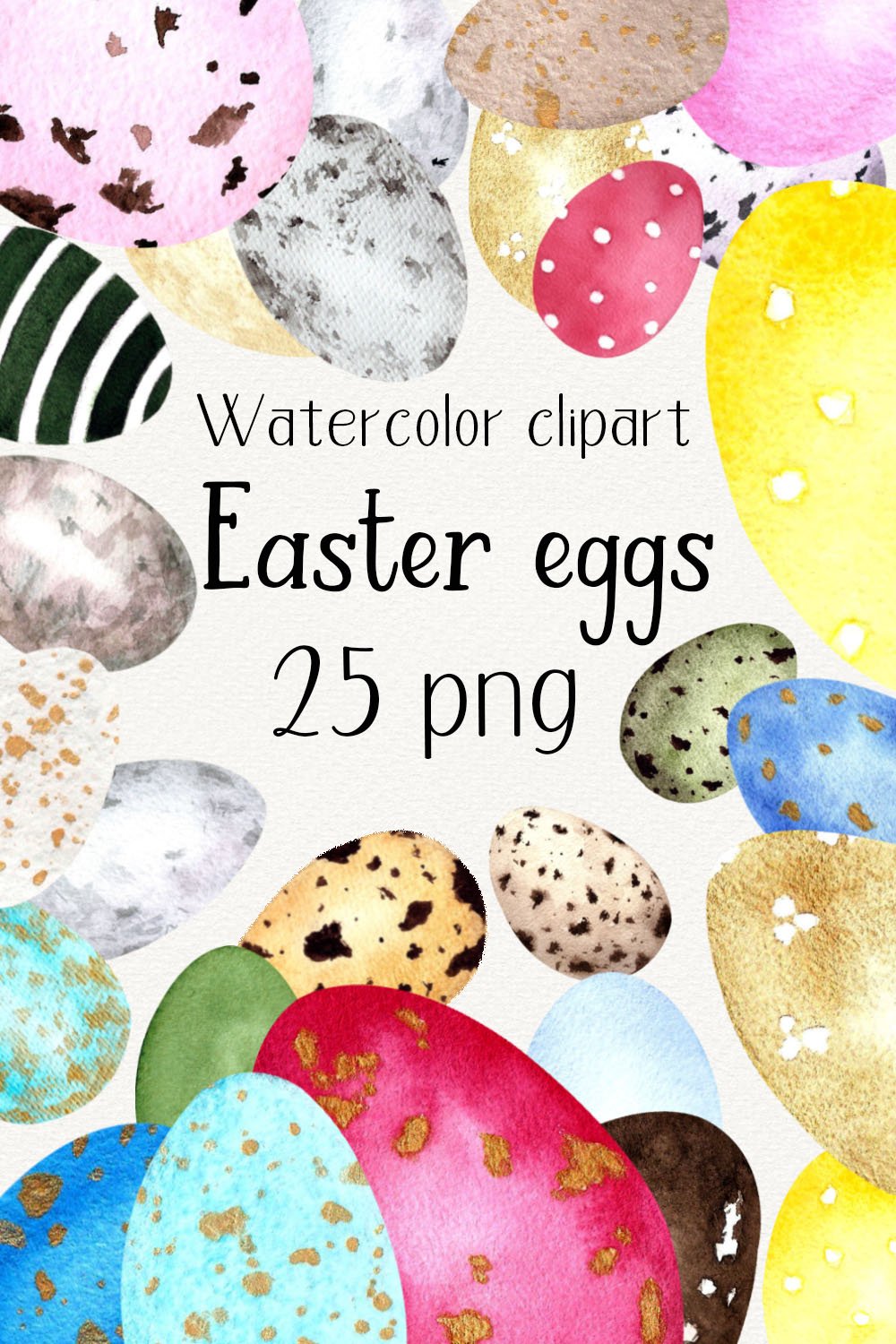 Watercolor easter eggs clipart. Easter sublimation PNG